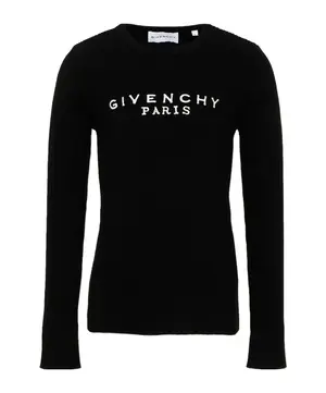 Givenchy Logo-embroidered Ribbed-knit Sweater - Black