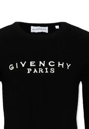 Givenchy Logo Embroidered Ribbed Knit Sweater