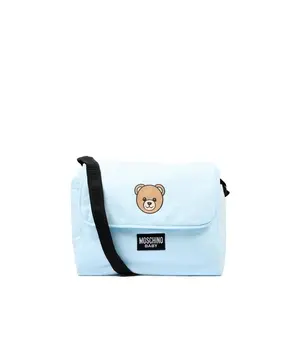 Moschino Teddy Bear Print Diaper Bag - Light Blue