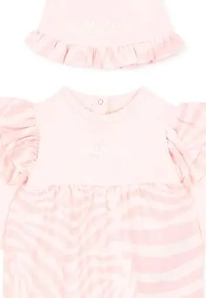 Balmain Zebra-print Ruffled Babywear Set