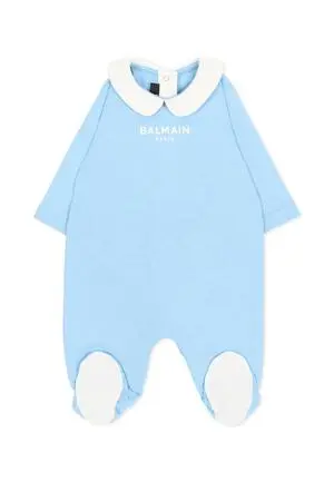 Balmain Logo-print Bib Bodysuit And Beanie Set