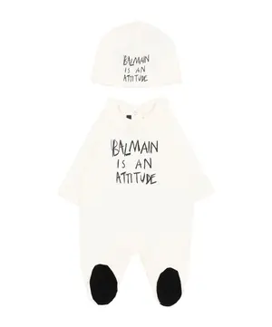 Balmain Logo-print Babygrow Set - Ivory