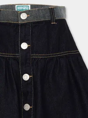 Kenzo Button-up Denim Skirt