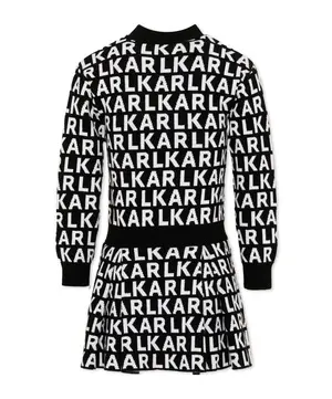 Karl Lagerfeld Logo Intarsia Knitted Polo Dress