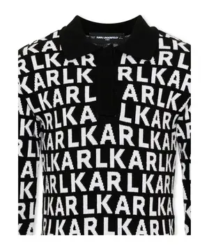 Karl Lagerfeld Logo Intarsia Knitted Polo Dress