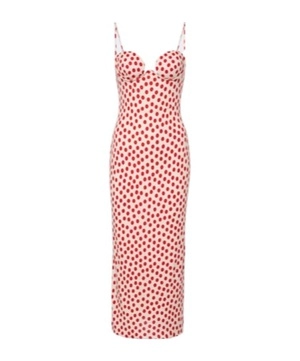 Alaïa Polka-dot Jersey Midi Dress - White