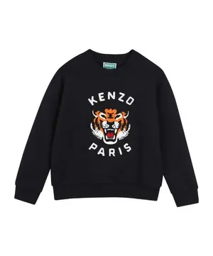 Kenzo Tiger-motif Crew-neck Sweater - Black