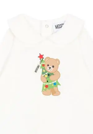 Moschino Teddy Bear Christmas Tree Print Onesie