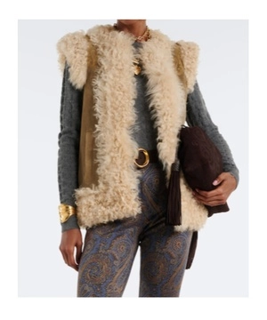 Etro Shearling-lined Embroidered Vest