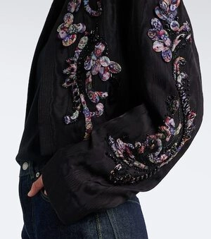 Dries Van Noten Vonda Appliqué-embellished Cropped Jacket