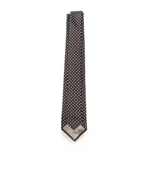 Emporio Armani Geometric-pattern Silk Tie