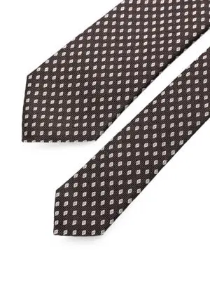 Emporio Armani Geometric-pattern Silk Tie