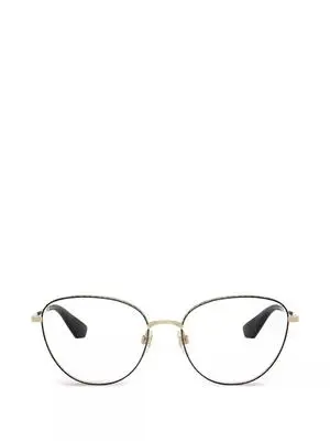 Burberry Engraved Round-frame Glasses - Gold