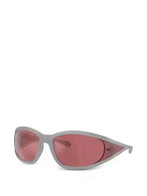 DIESEL® Wrap-around Geometric Frame Sunglasses