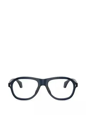 Moncler Shiny Transparent Dark Round-frame Glasses - Blue