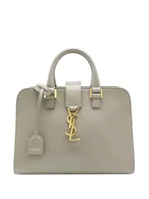 Saint Laurent 2013-2026 Baby Leather Monogram Cabas Satchel - Grey