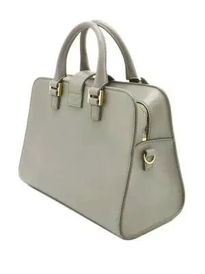 Saint Laurent Baby Leather Monogram Cabas Satchel - Grey