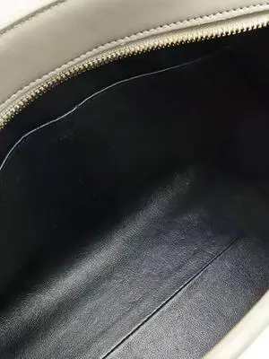 Saint Laurent Baby Leather Monogram Cabas Satchel - Grey