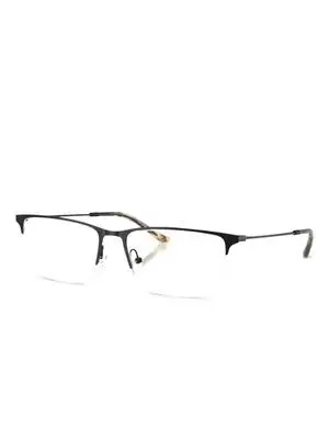 Emporio Armani Rectangle-frame Semi-rimless Glasses - Black