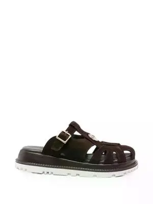 SERGIO MORETTI FIRENZE Buckle-fastening Cut-out Sandals - Brown