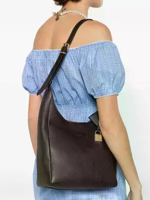 Miu Miu Embossed-logo Leather Shoulder Bag