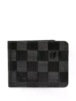Karl Lagerfeld Checkerboard-embossed Bi-fold Wallet - Black