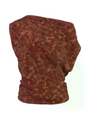CORTANA Opalo Printed Cowl-neck Top
