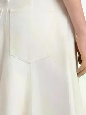 Marni White Denim Flared Midi Skirt