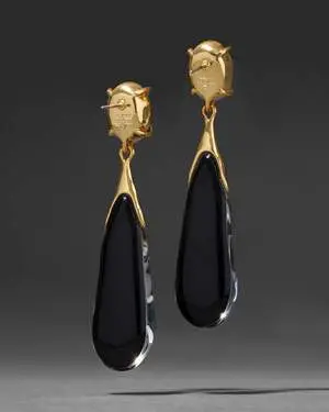 Alexis Bittar Bonbon Crystal Small Teardrop Lucite Earrings - Fig,silver