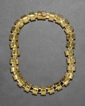 Alexis Bittar Molten Bar Link Collar Necklace