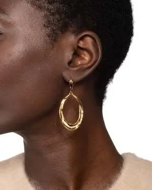 Alexis Bittar Molten Oval Link Leverback Earrings - Gold