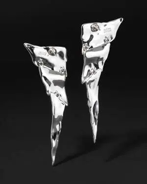Alexis Bittar Molten Cascade Spear Post Earrings - Silver