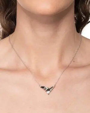 Alexis Bittar Molten Shield Pendant Necklace - Silver