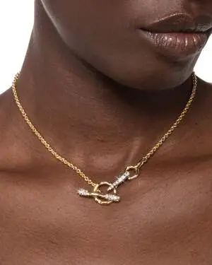 Alexis Bittar Solanales Crystal Pavé Small Toggle Necklace - Gold