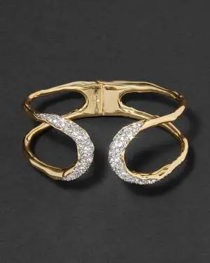 Alexis Bittar Solanales Crystal Orbiting Hinge Cuff Bracelet