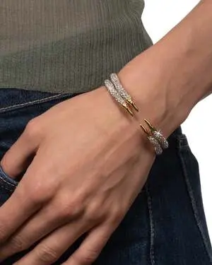 Alexis Bittar Solanales Crystal Spear Hinge Bracelet - Gold