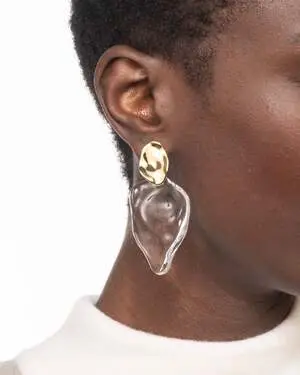 Alexis Bittar Liquid Lucite Petal Drop Earrings - Gold