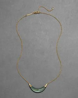 Alexis Bittar Capped Lucite Crescent Pendant Necklace