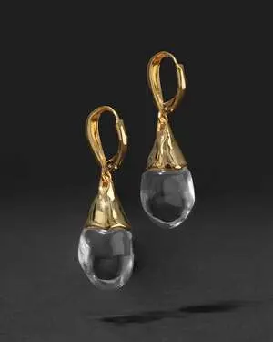 Alexis Bittar Liquid Lucite Capped Teardrop Leverback Earrings