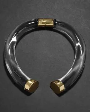 Alexis Bittar Liquid Lucite Large Capped Hinge Collar Necklace