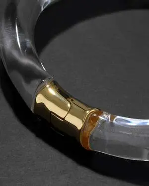 Alexis Bittar Liquid Lucite Large Capped Hinge Collar Necklace