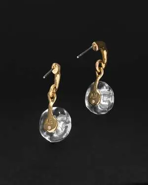 Alexis Bittar Liquid Lucite Studded Circle Drop Hoop Earrings