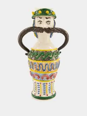 LES-OTTOMANS Hand-painted Sicilian Head Vase - Multicolour