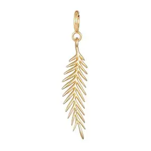 LARISA BEAUMONT 14k Fern Leaf Resilience Charm Pendant - Gold
