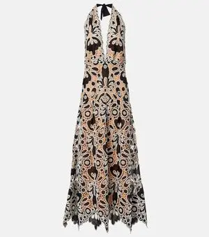 Johanna Ortiz Lace Guipure Maxi Dress - Beige