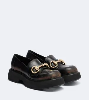 Gucci Horsebit Leather Loafers - Black