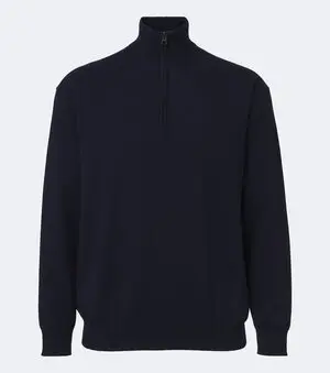 LISA YANG Augustus Cashmere Half-zip Sweater - Blue