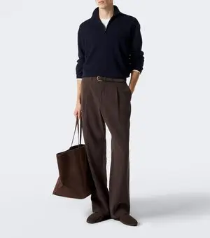 LISA YANG Augustus Cashmere Half-zip Sweater - Blue