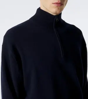LISA YANG Augustus Cashmere Half-zip Sweater - Blue