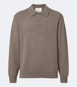 LISA YANG Rufus Cashmere Polo Sweater - Brown